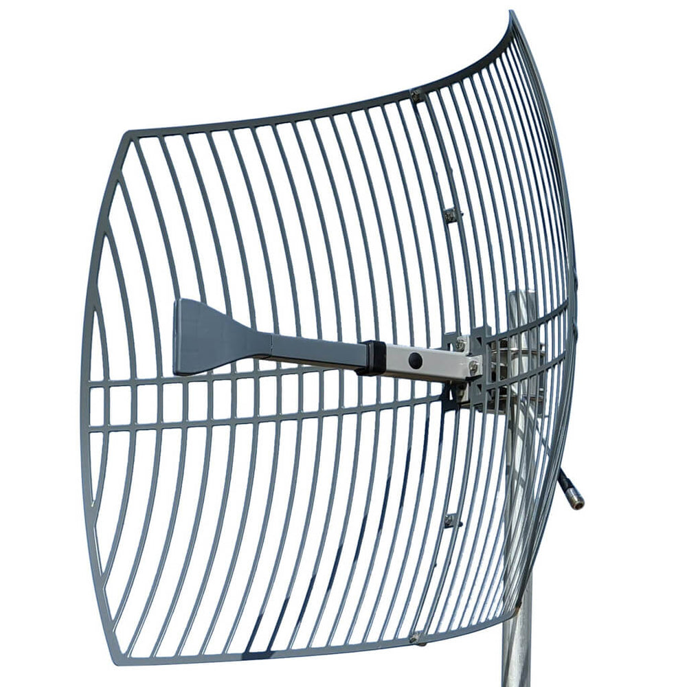 24–27 dBi Parabolic Grid WiFi Antenna, Ultra-Wide Band 2.1–7.5 GHz Con